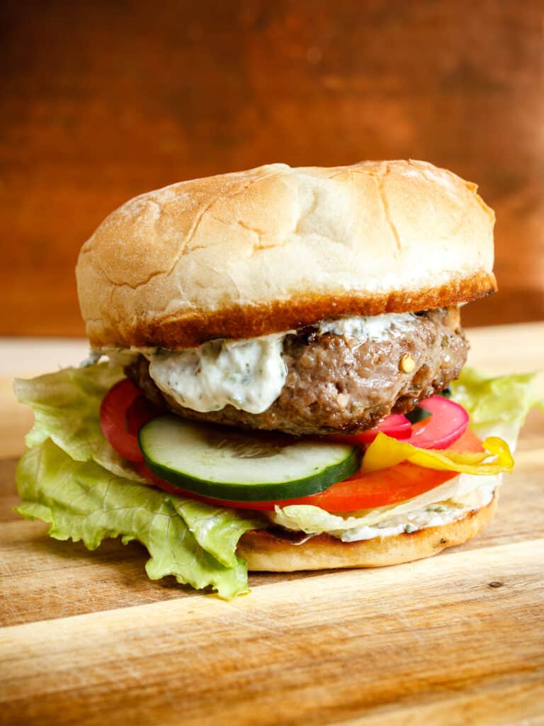 Quick and Easy Greek Burgers | Confessions of a Grocery Addict