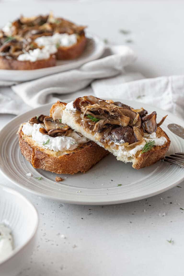 Easy Mushroom Tartine With Spreadable Goat Cheese