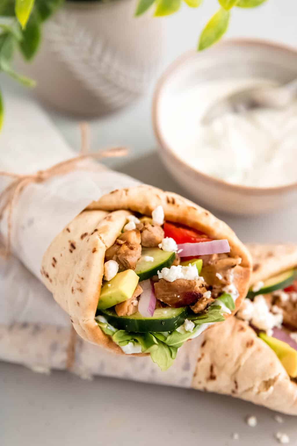 Easy Grilled Chicken Pita Wraps | Confessions of a Grocery Addict