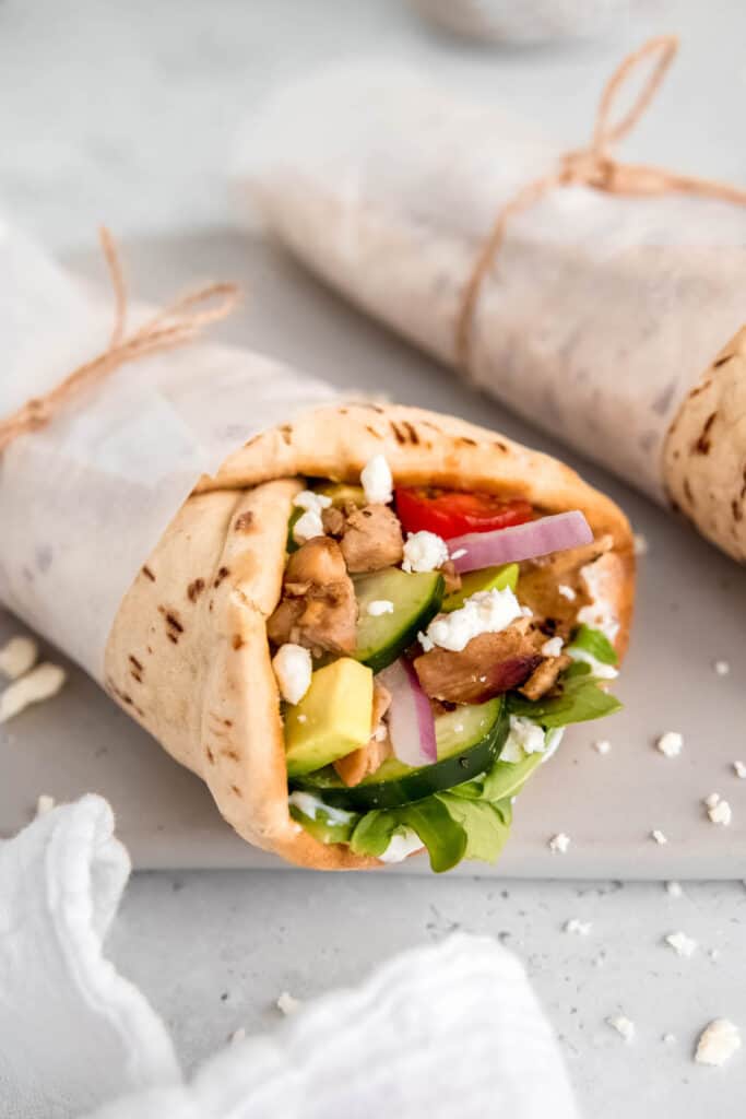 Easy Grilled Chicken Pita Wraps | Confessions of a Grocery Addict