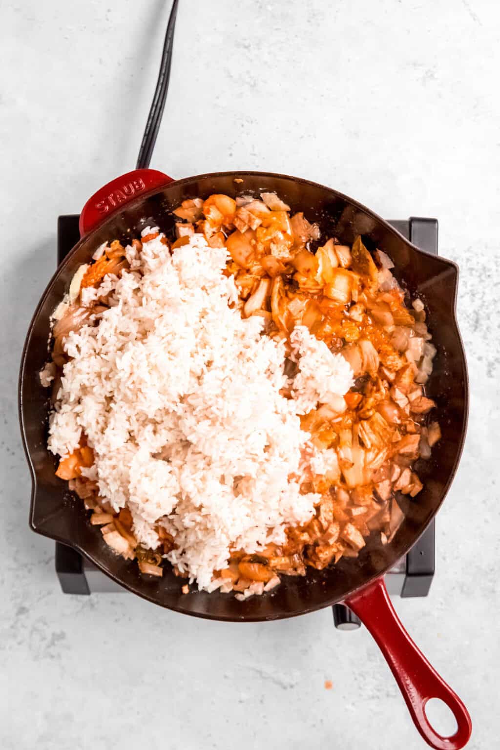 BBQ Pork Fried Rice With Kimchi | Confessions of a Grocery Addict